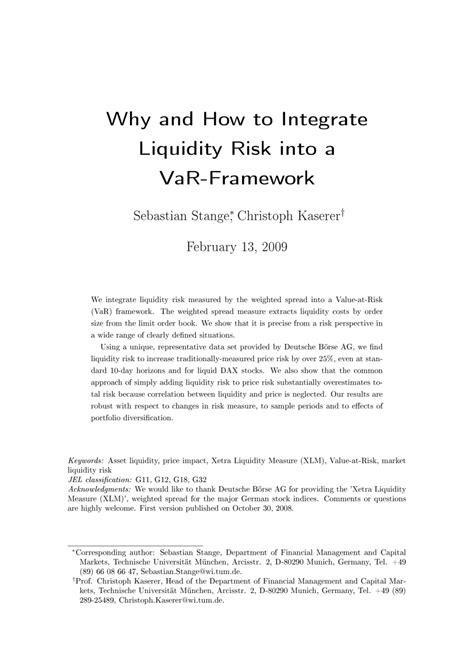 pdf why and how to integrate liquidity risk into a var framework