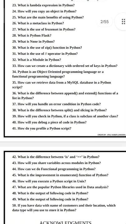 Top Python Interview Questions 🔥🔥 Ytshorts Viral Trending