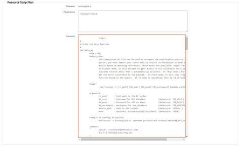 Resource Scripts Metasploit Documentation