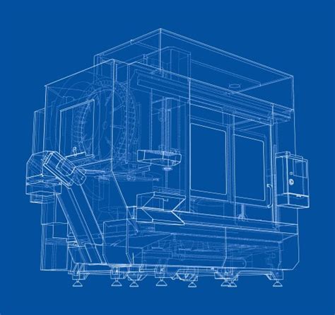 Automatic Cnc Milling Machine Royalty Free Vector Image