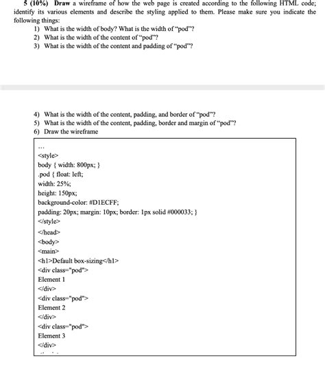 Solved Draw A Wireframe Of How The Web Page Is Chegg