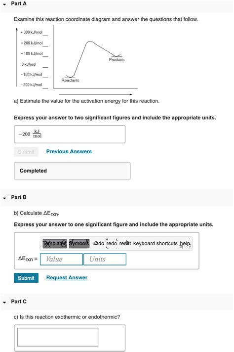 Solved Part A Examine This Reaction Coordinate Diagram And