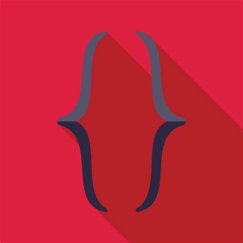 Curly Brackets Representing Programming And Coding On Red Background