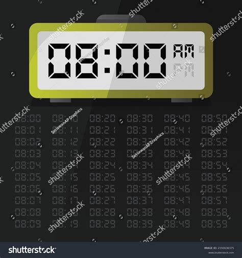 Digital Clock Displaying 8 Oclock Digital Stock Vector Royalty Free