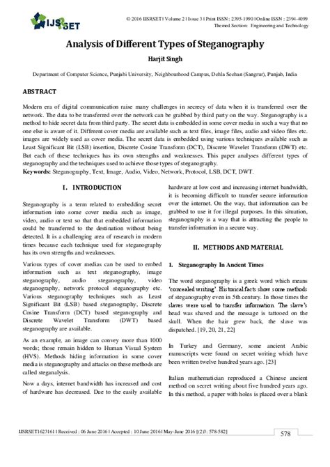 Pdf Analysis Of Different Types Of Steganography