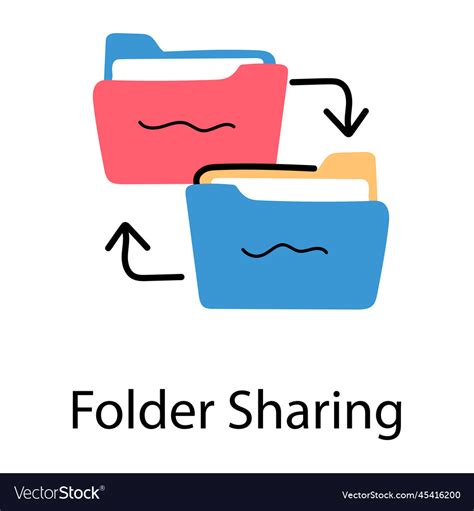 Folder Sharing Royalty Free Vector Image Vectorstock