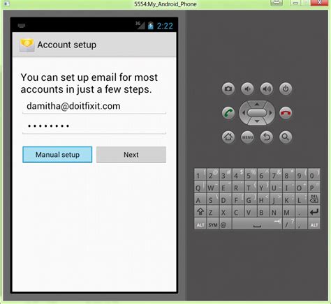 Configuring Android Emulator For Exchange