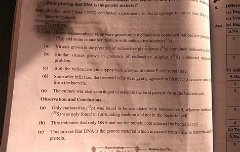 While Proving That Dna Is The Genetic Material Ans Hershey And Chase 1
