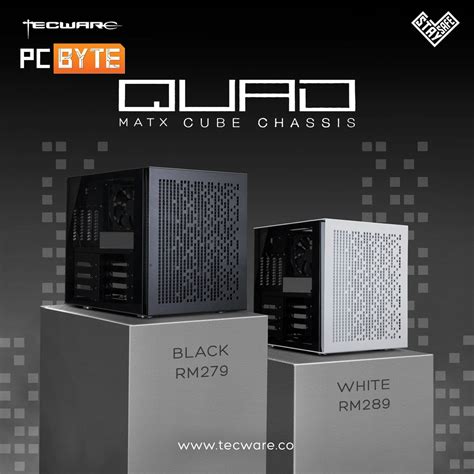 Tecware Quad Tg Matx Casing Mini Tower Gaming Cube Black White