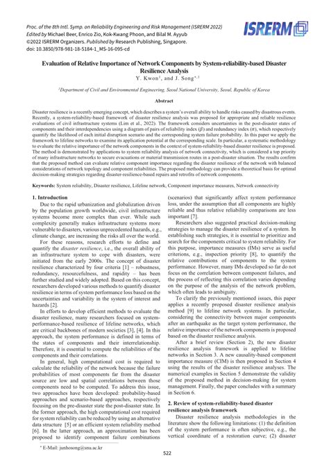 Pdf Evaluation Of Relative Importance Of Network Components By System Reliability Based