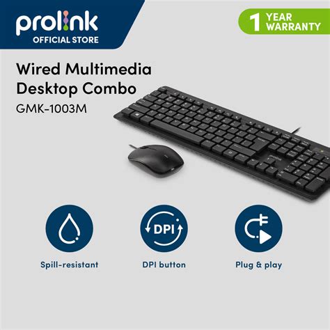 Prolink Gmk M Multimedia Desktop Combo Keyboard And Mouse Shopee Singapore