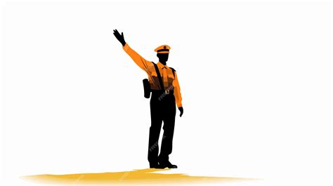 Aircraft Marshalling Signal Man Silhouette Vector Premium Ai Generated Vector