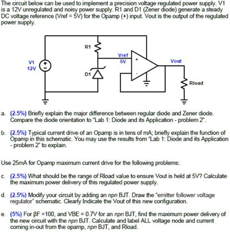 Solved The Circuit Below Can Be Used To Implement A Precision Voltage Regulated Power Supply