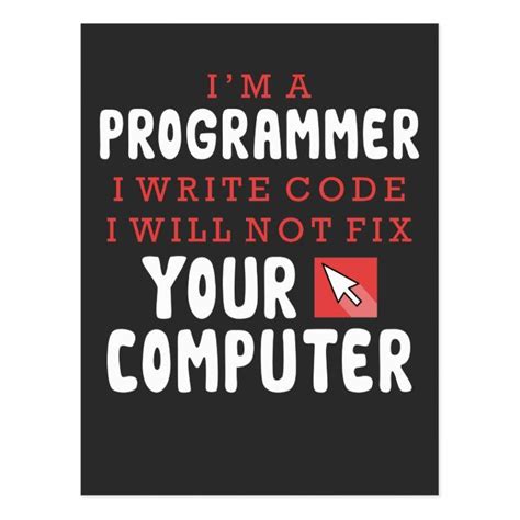 Funny Programmer Computer Repair Coder Humor Postcard Programmer Humor Coders Humor Programmer