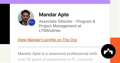 Mandar Apte Associate Director Program And Project Management At Ltimindtree The Org