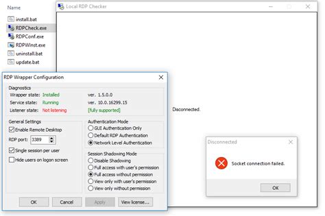 Local RDP Checker Socket Connection Failed Issue Stascorp Rdpwrap GitHub