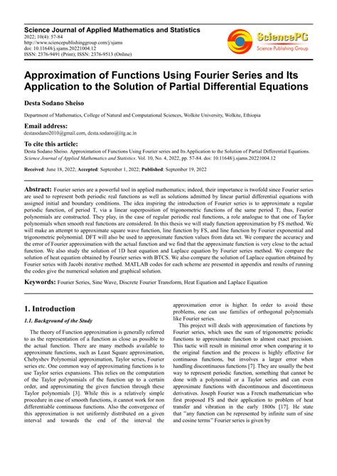 pdf approximation of functions using fourier series and its