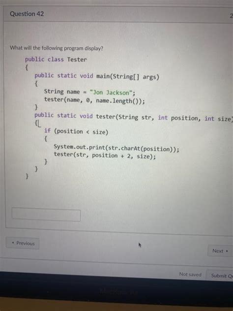 Solved What Will The Following Program Display Public Class