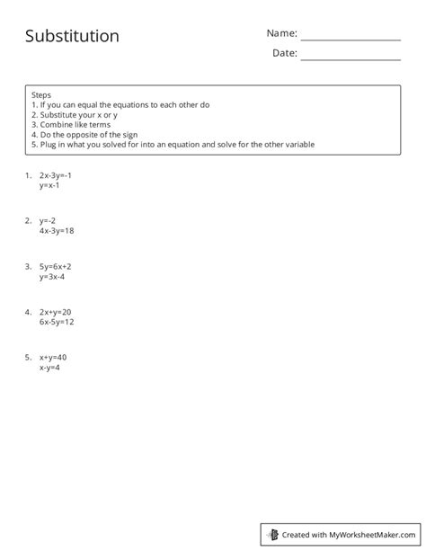 substitution my worksheet maker create your own worksheets
