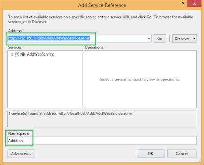 In Above Screen I Added Our Webservice Namespace Value Is Addition