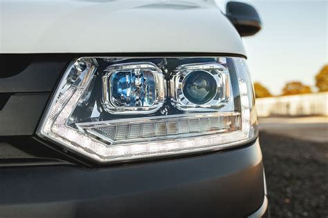 T5 1 V2 LED DRL Sequential Dynamic Indicator Headlights In Chrome T5 1 Lights Transporter HQ