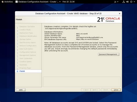 Centos Stream 8 Oracle Database 21c Create Database Server World