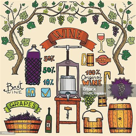 벡터 일러스트는 와인 인포그래픽 백색과 와인 제조 설계 2015년에 대한 스톡 벡터 아트 및 기타 이미지 2015년 공예 공장 산업 건물 Istock