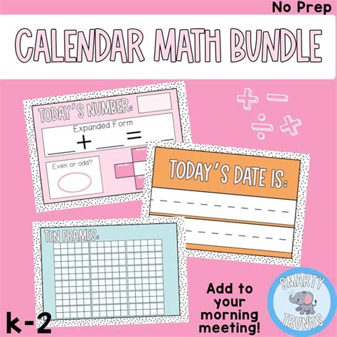Calendar Math Bundle By Smarty Trunks Tpt