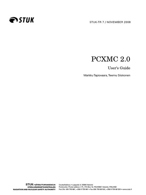 Pcxmc 20 Users Guide Pdf Absorbed Dose Ionizing Radiation Pcxmc 20 Users Guide Pdf Absorbed Dose Ionizing Radiation