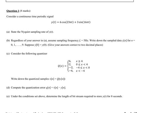 Solved Question 1 8 ﻿marksconsider A Continuous Time