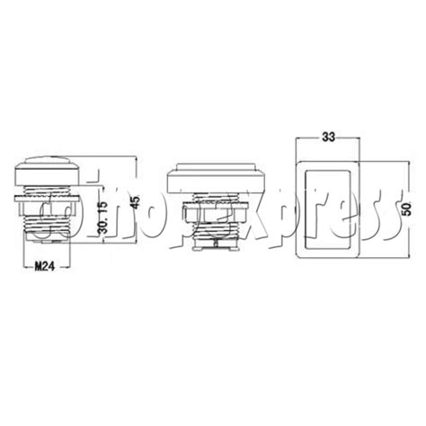 Rectangular Illuminated Push Button With Colorful LED Light Square Edge