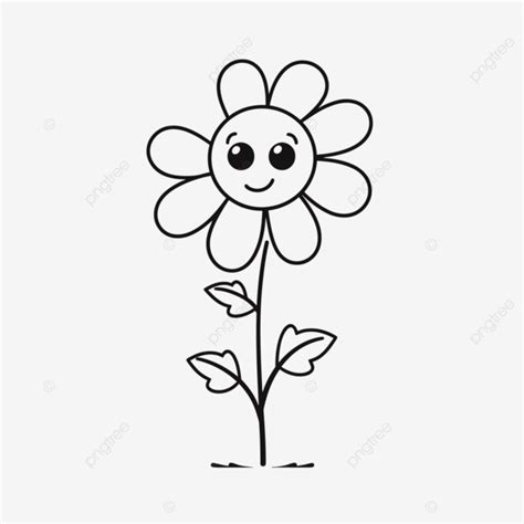 꽃 개요 스케치 드로잉의 귀여운 색칠 페이지 벡터 작은 꽃 그림 작은 꽃 개요 작은 꽃 스케치 Png 일러스트 및 벡터 에 대한 무료 다운로드 Pngtree