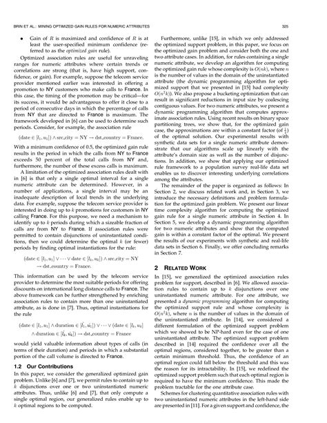 Mining Optimized Gain Rules For Numeric Attributes Eloquens