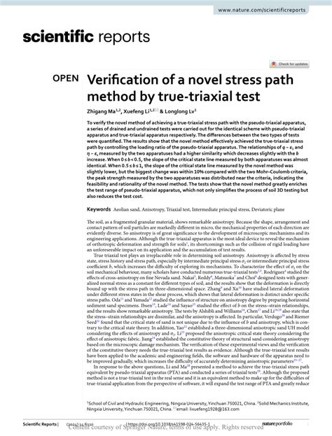 Pdf Verification Of A Novel Stress Path Method By True Triaxial Test