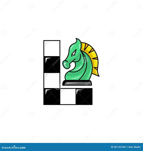 конь со специальным логотипом L шага современный шаблон знака сплошной цвет Иллюстрация вектора