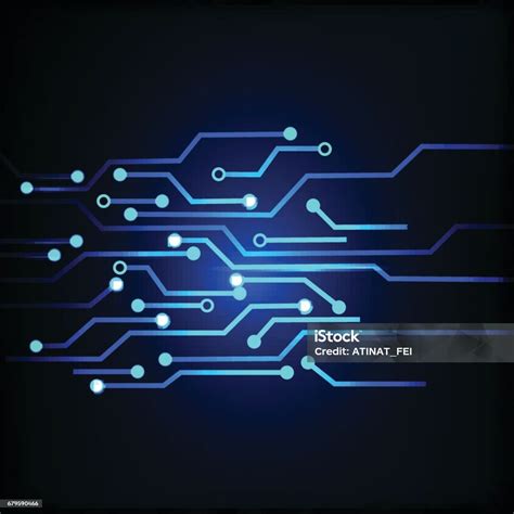 추상 라인 푸른 기술 배경입니다 회로판에 대한 스톡 벡터 아트 및 기타 이미지 회로판 0명 Cpu Istock