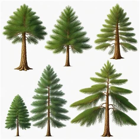 Several Different Types Of Pine Trees Including One That Has The Word Pine On It Premium AI