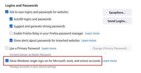 How To Enable Windows Sso Login In Firefox Firefox Help