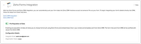 zoho forms integration online help zoho crm