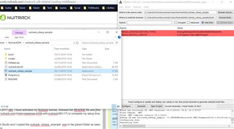 Exception When Running Nuitrackcsharpexample Sehexception Nuitrack Sdk Nuitrack