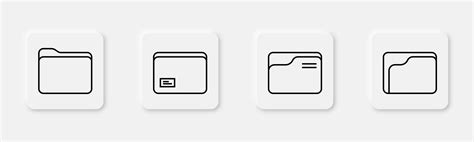 Premium Vector Outline Folder Computer Document File Icon In Folder
