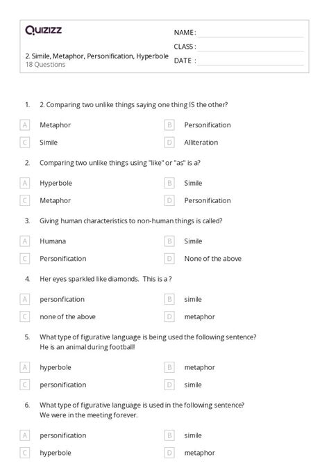 Metaphor Simile Personification Examples