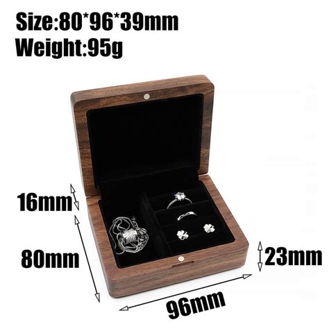 Badu Bg Пътуване Ретро дървена кутия Дървена кутия за опаковане на бижута Сватбен пръстен Колие