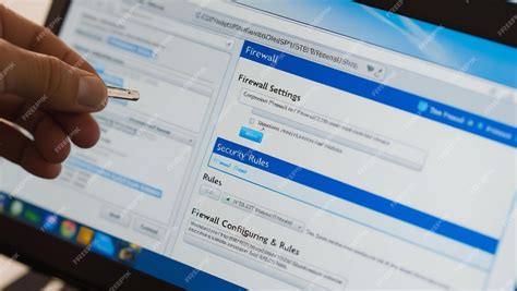 Closeup Of Firewall Configuration With Focus On Security Settings And Rules Premium Ai