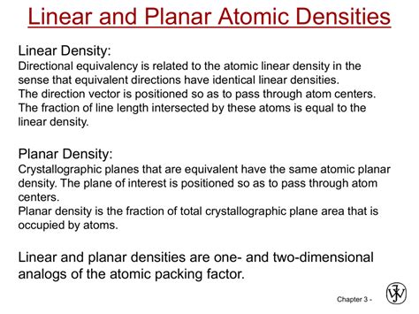 Linear And Planar Densities