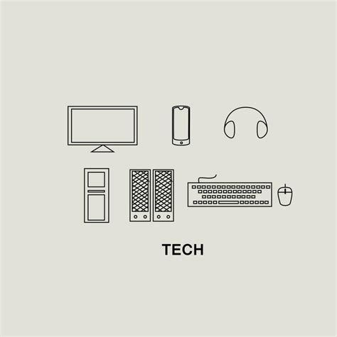Technology Icon Set Outline Style Vector Art At Vecteezy