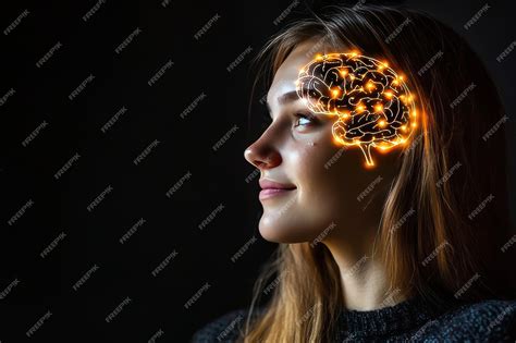 Cerebral Cortex Functional Connectivity And Neuroadaptive Side Profile Of Woman With Glowing