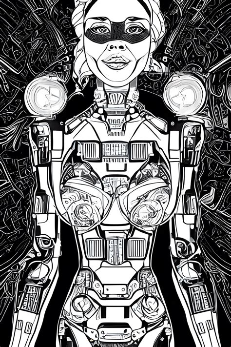 Bionic Woman Half Robot Sexy Cyborg Android · Creative Fabrica