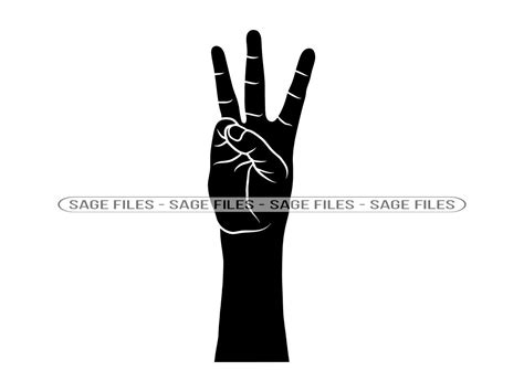 German Way Of Showing Three Fingers Clipart