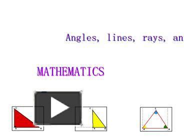 Angles Lines Rays And Segments Presentation Free To View